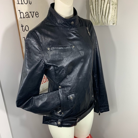 tristan Jackets & Coats | Tristan Style Shiny Patent Leather Moto ...